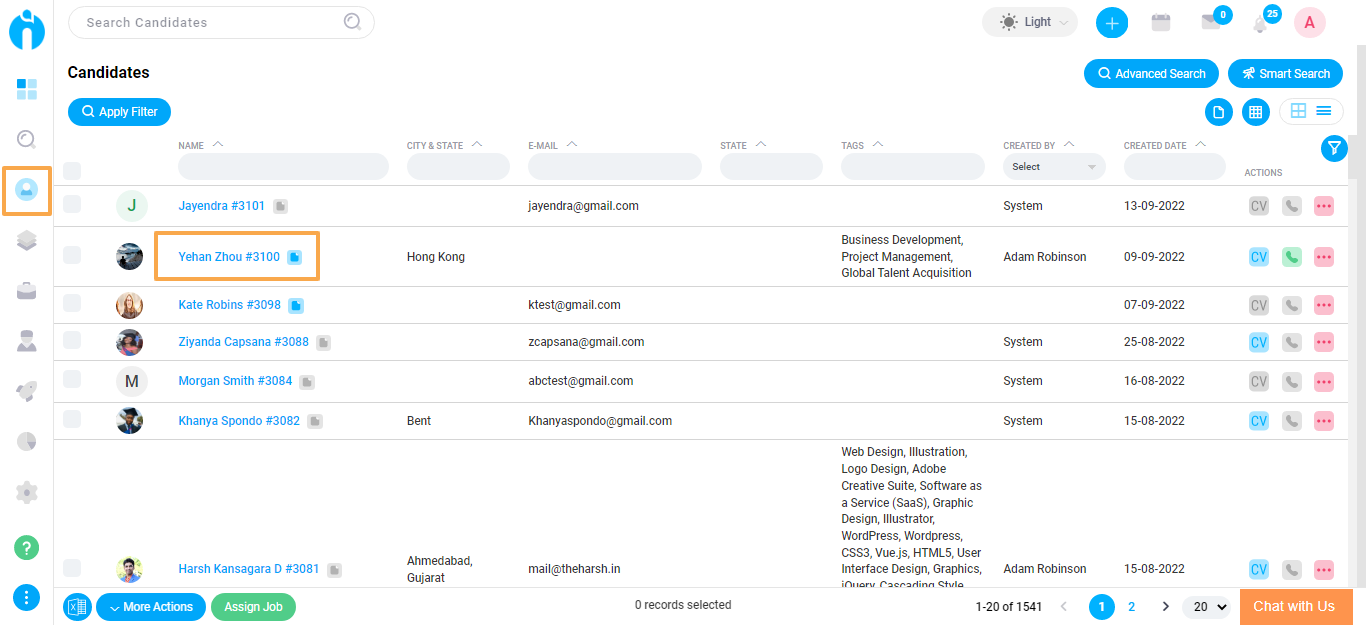 Send Text Messages to Candidates